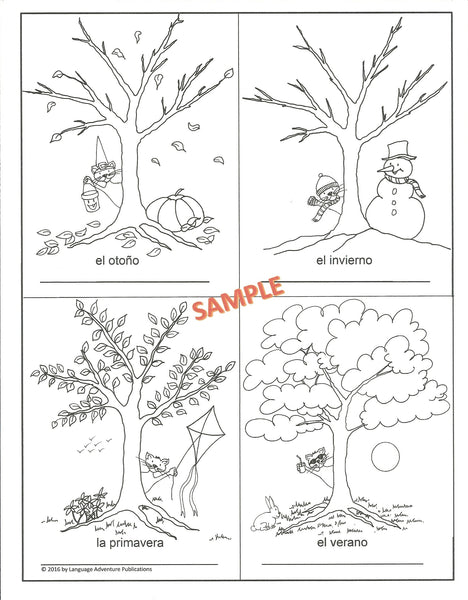Seasons of the Year Spanish Activity Book – Language Adventure